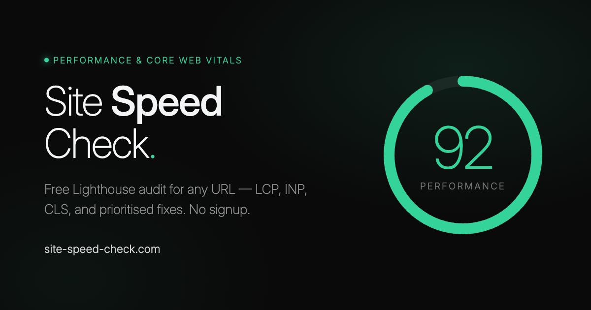 Site Speed Check — Free Website Speed & Core Web Vitals Test